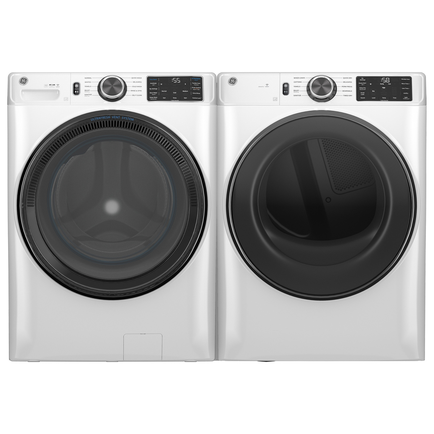 GE® 4.6 cu. ft. Smart Front Load ENERGY STAR® Washer | Model # GFW510SCVWW